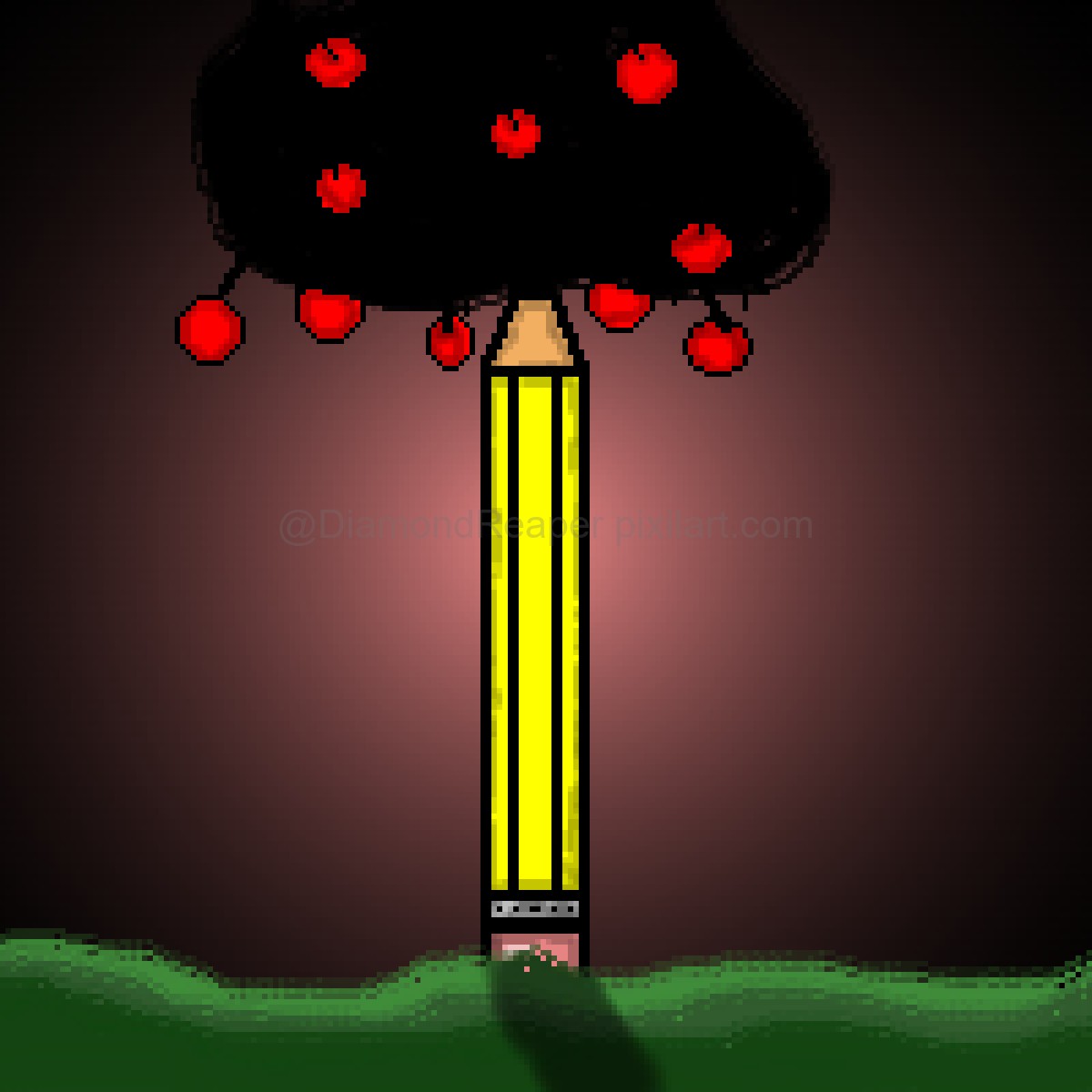Pixilart - Pencil Tree Challenge by DiamondReaper